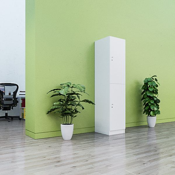 Locker bank of 2 high x 1 wide - Set your own overall size