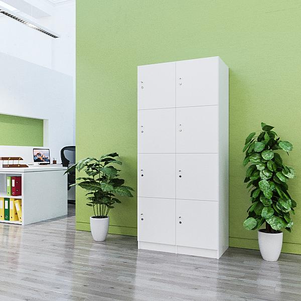 Lockers 8 Doors - bank of 4 x high & 2 x Wide - Set your own overall size