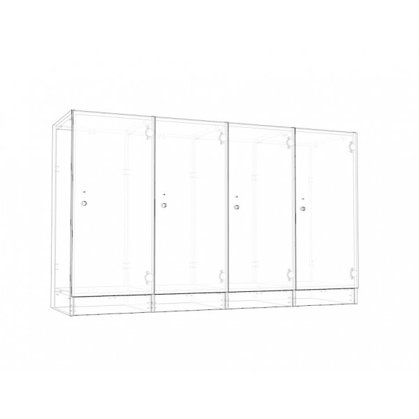 Locker bank of 1 high x 4 wide - Set your own overall size