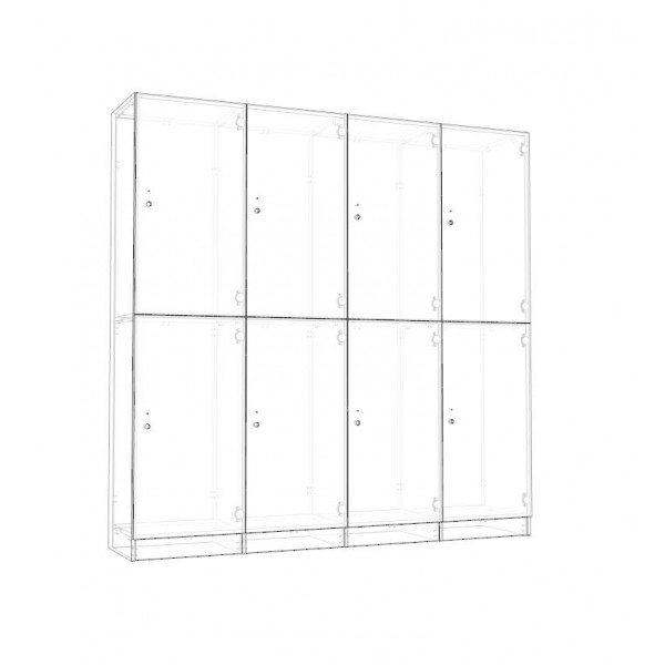 Lockers 12 Doors Locker bank of 3 high x 4 wide - Set your own overall size