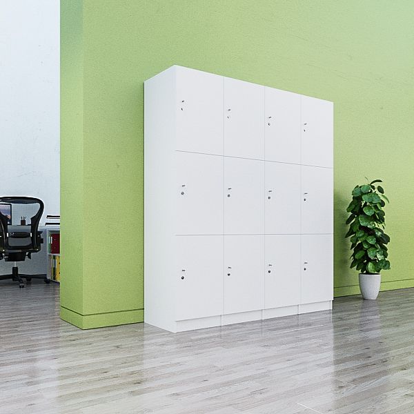 Lockers 12 Doors Locker bank of 3 high x 4 wide - Set your own overall size