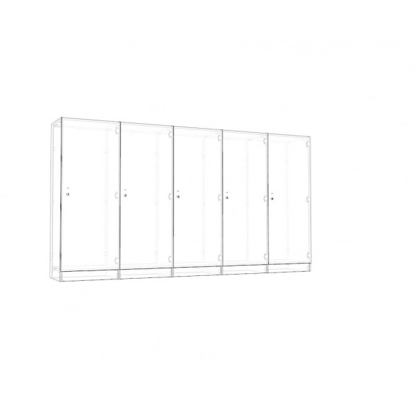 Locker bank of 1 high x 5 wide - Set your own overall size