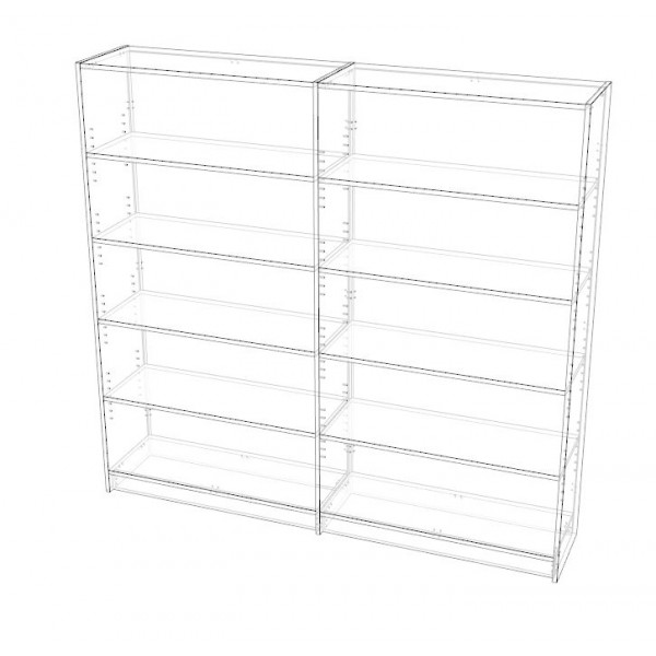 Open Bookshelf 2 Sections