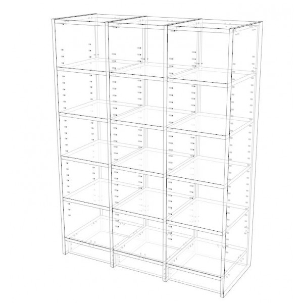 Open Bookshelf 3 Sections