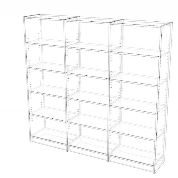 Open Bookshelf 3 Sections