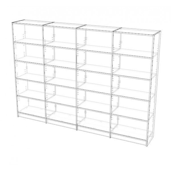 Open Bookshelf 4 Sections