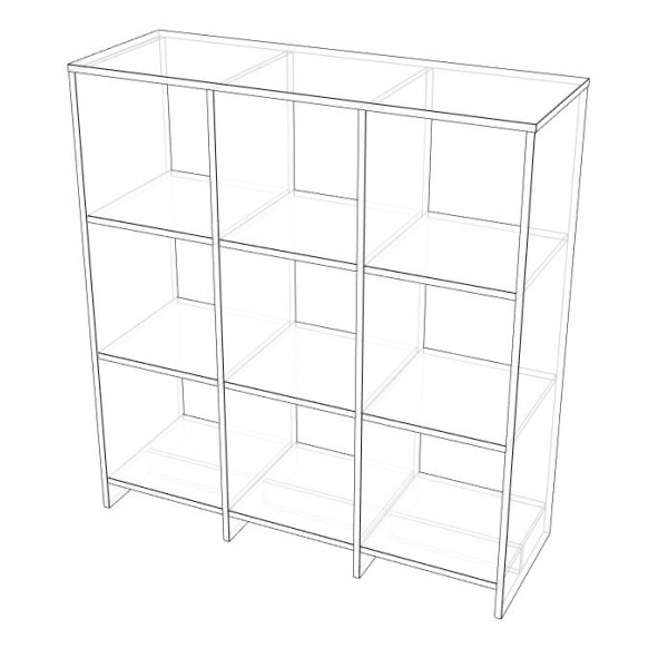3 x 3 Open cube shelf system