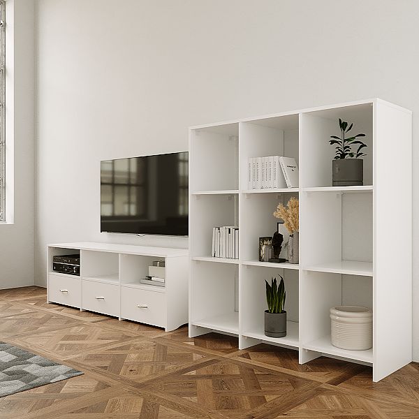 3 x 3 Open cube shelf system